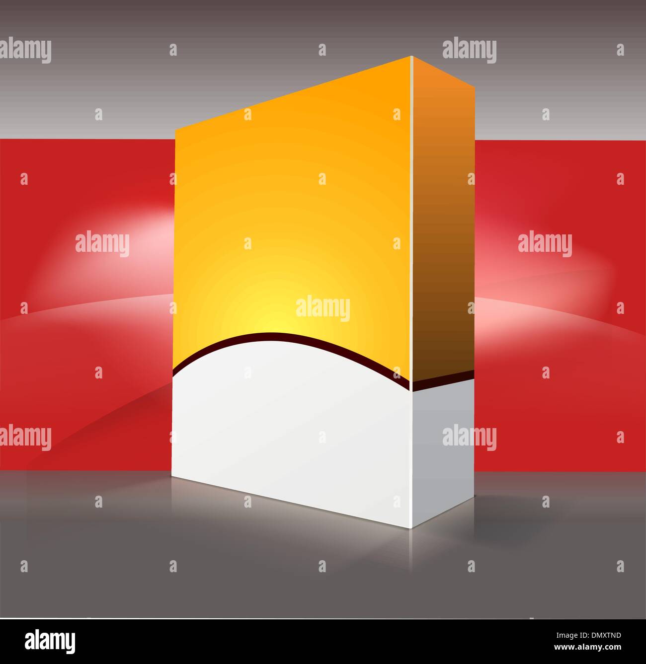 Cardboard box on yellow Stock Vector Images - Alamy