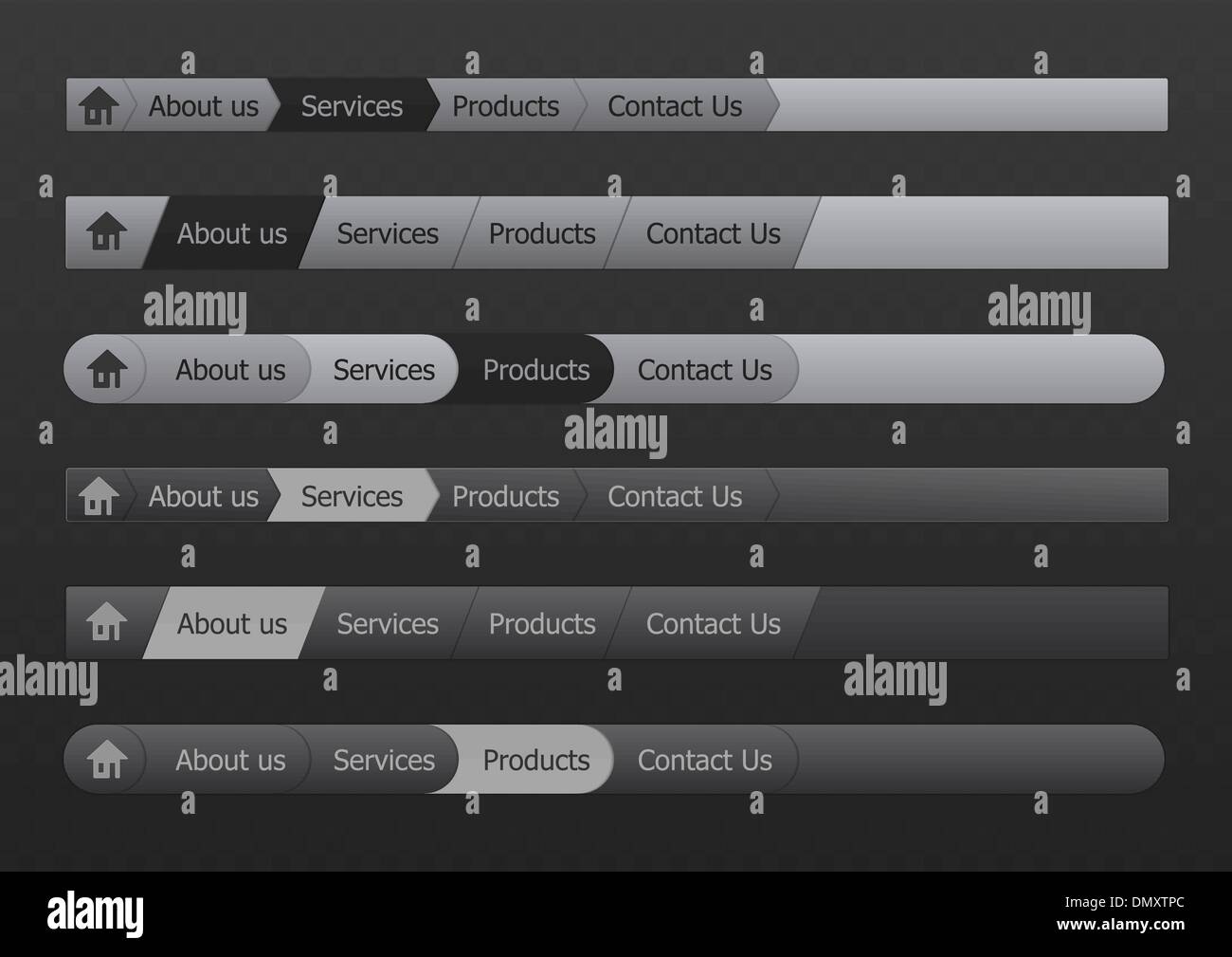 Menu web Stock Vector Images - Alamy