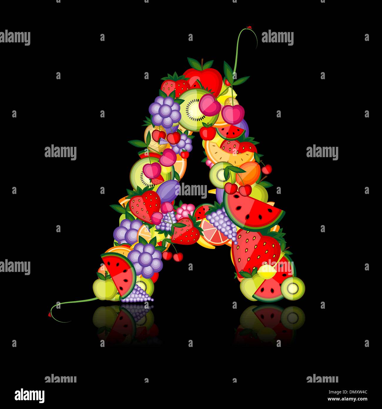 Fruit letter for your design. See others in my gallery Stock Vector ...