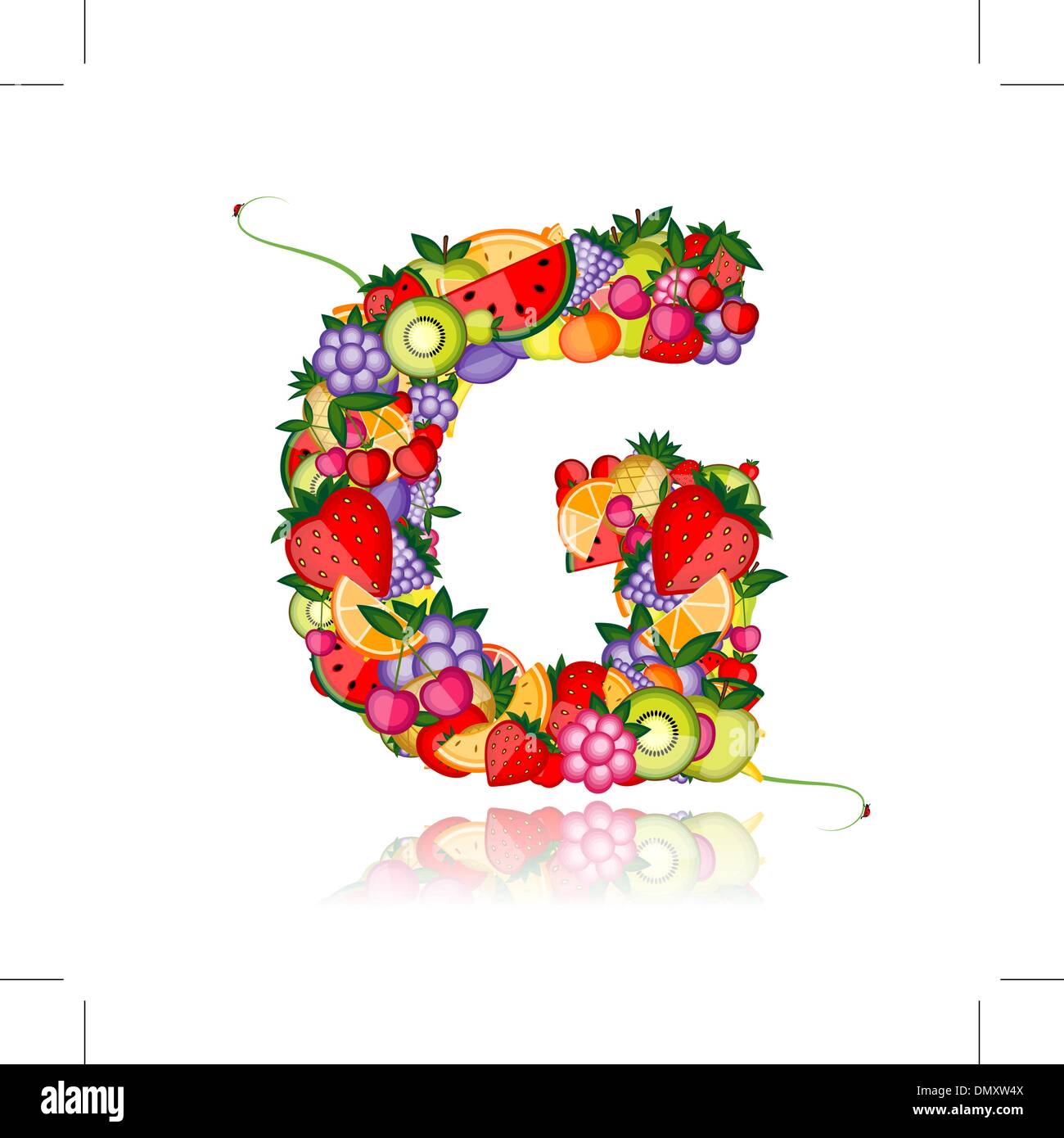 Fruit letter for your design. See others in my gallery Stock Vector ...