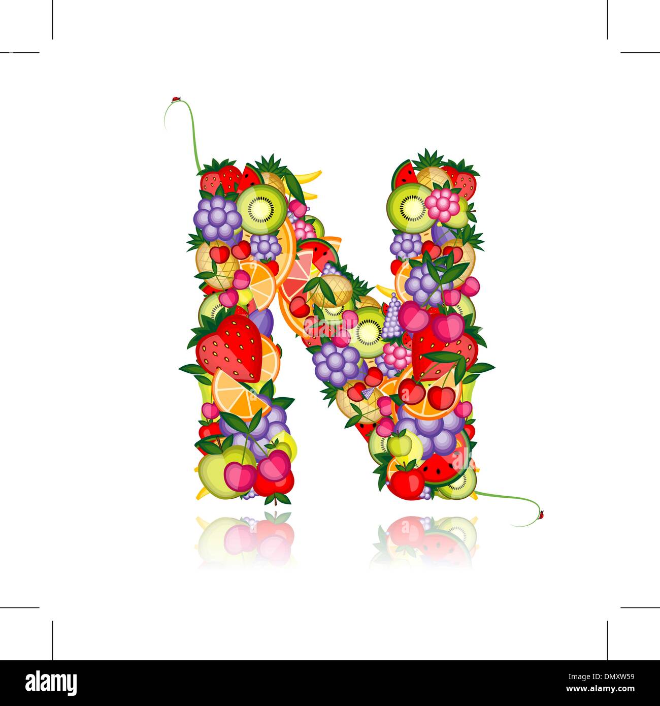 Fruit letter for your design. See others in my gallery Stock Vector ...