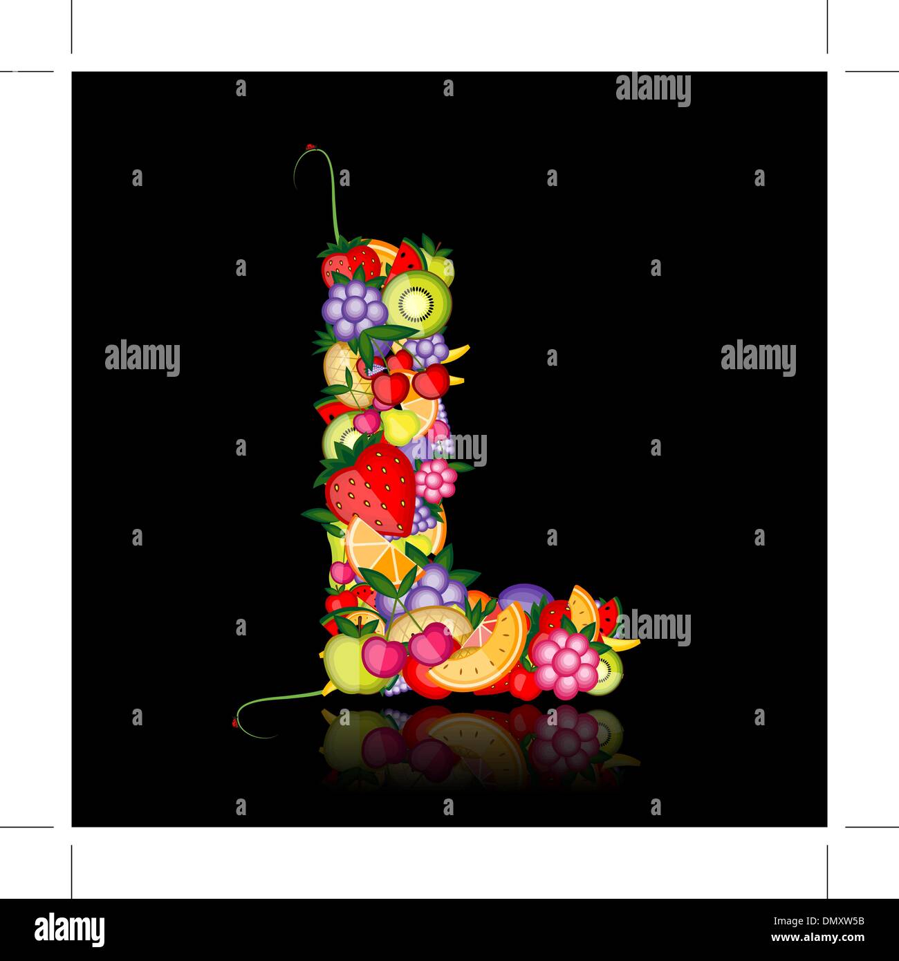 Fruit letter for your design. See others in my gallery Stock Vector ...