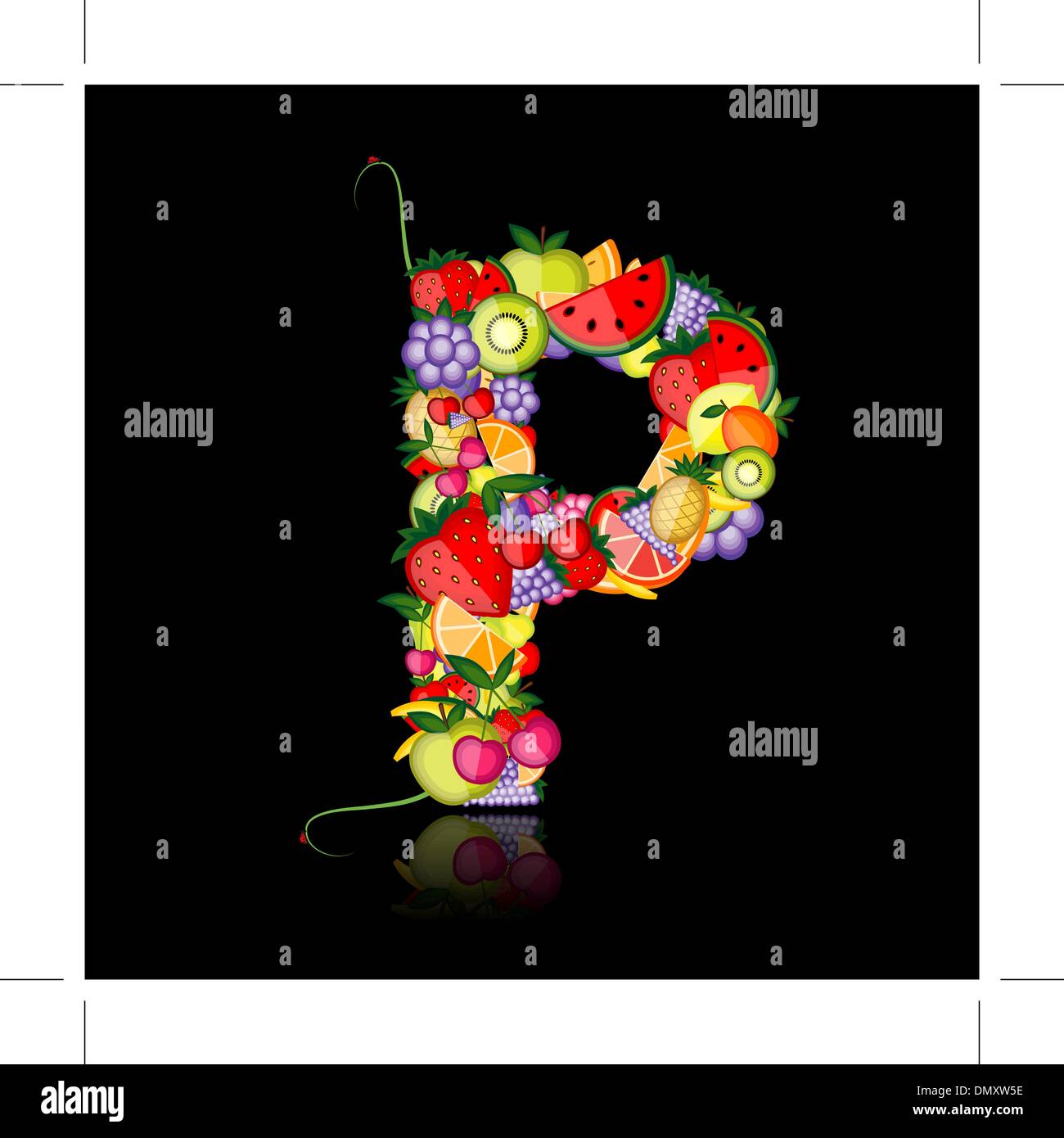 Fruit letter for your design. See others in my gallery Stock Vector ...