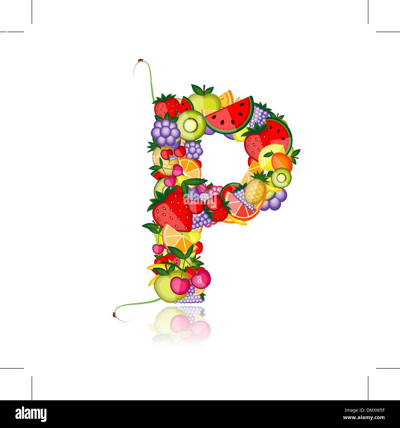 Fruit letter for your design. See others in my gallery Stock Vector ...