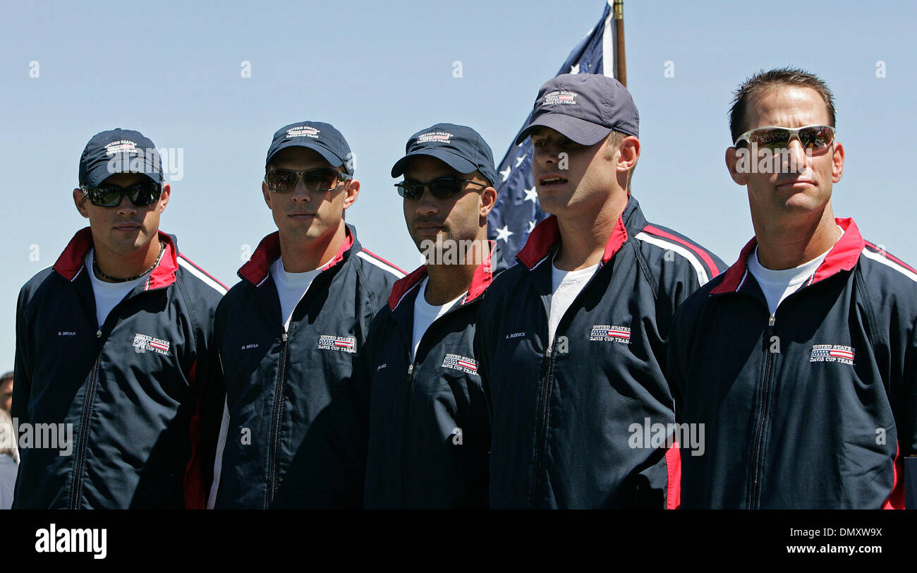 Apr 06, 2006; Rancho Mirage, CA, USA; US Davis Cup team: BOB BRYAN and ...