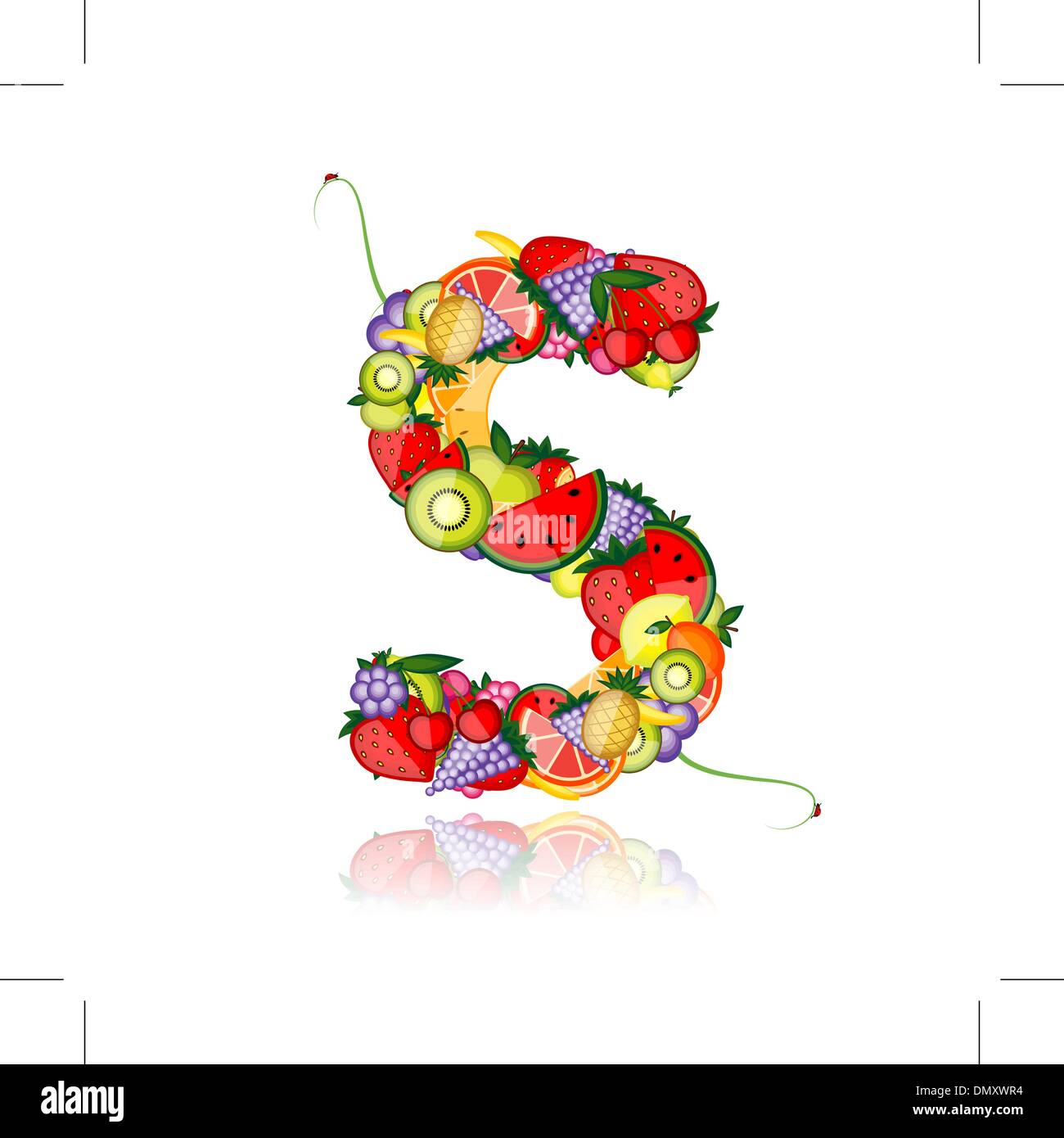 Fruit letter for your design. See others in my gallery Stock Vector ...