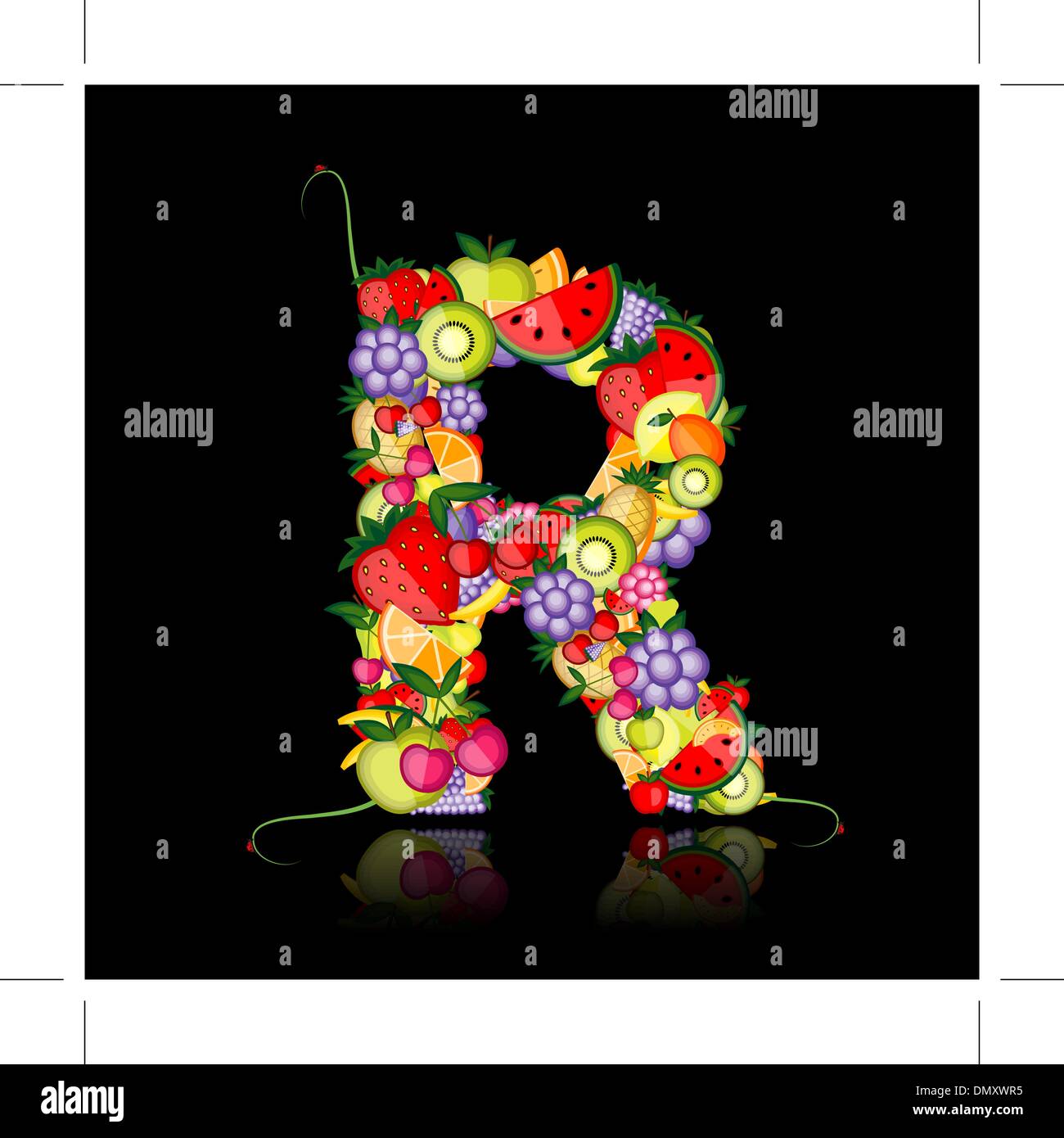 Fruit letter for your design. See others in my gallery Stock Vector ...