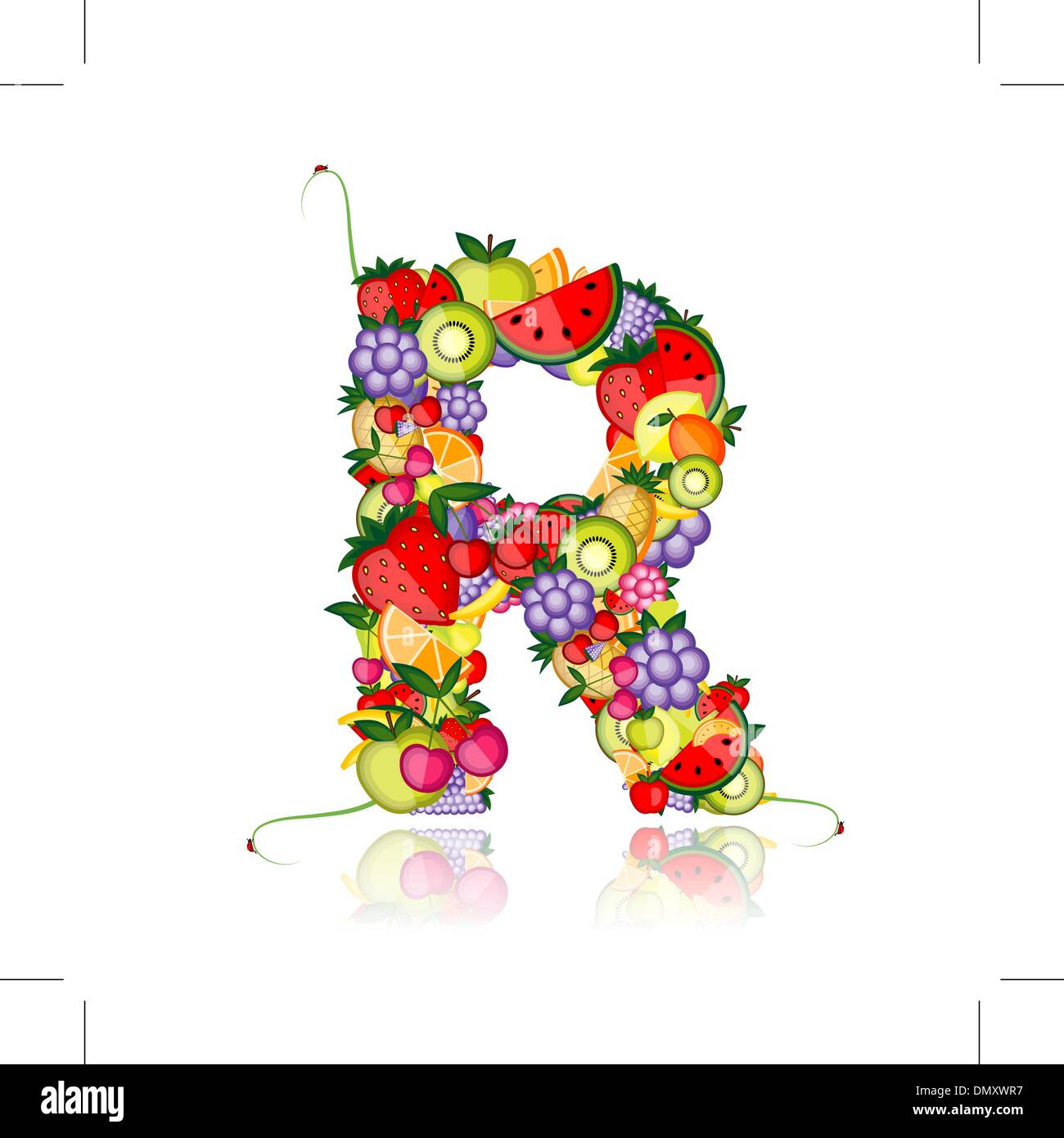 Fruit letter for your design. See others in my gallery Stock Vector ...