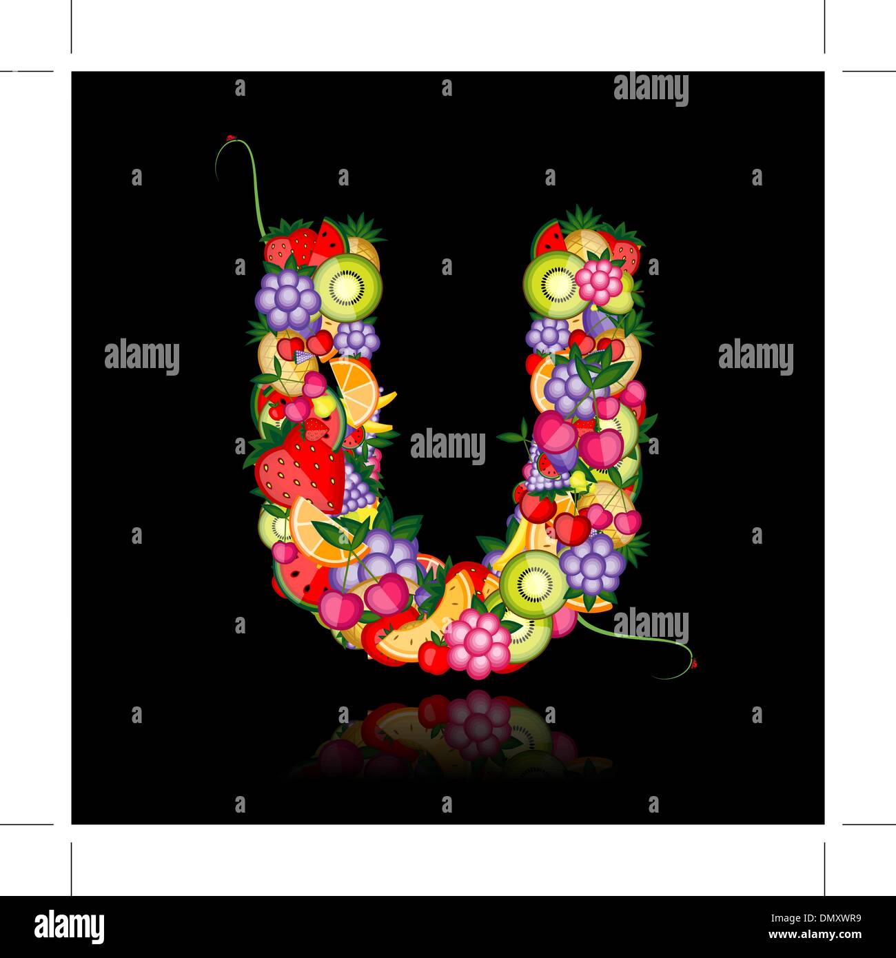 Fruit letter for your design. See others in my gallery Stock Vector ...