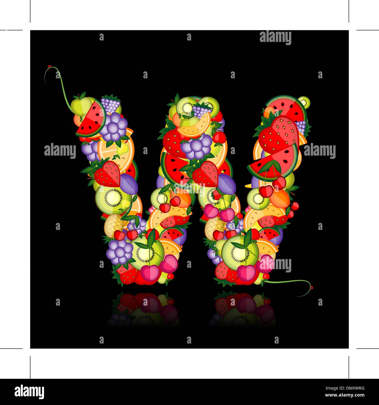 Fruit letter for your design. See others in my gallery Stock Vector ...