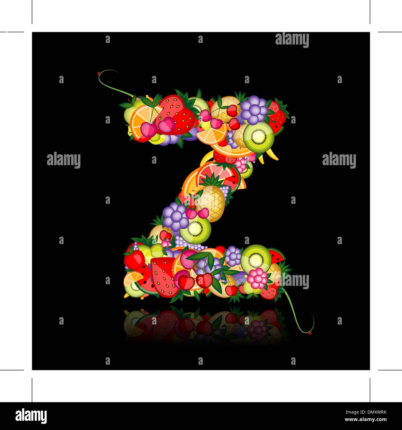 Fruit letter for your design. See others in my gallery Stock Vector ...