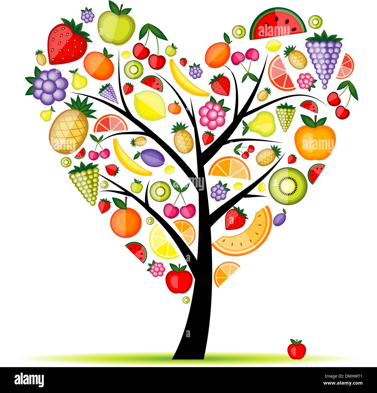 Cherry plum tree Stock Vector Images - Alamy