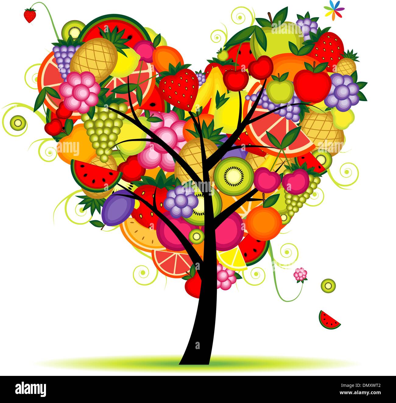 Energy fruit tree heart shape for your design Stock Vector Image & Art ...