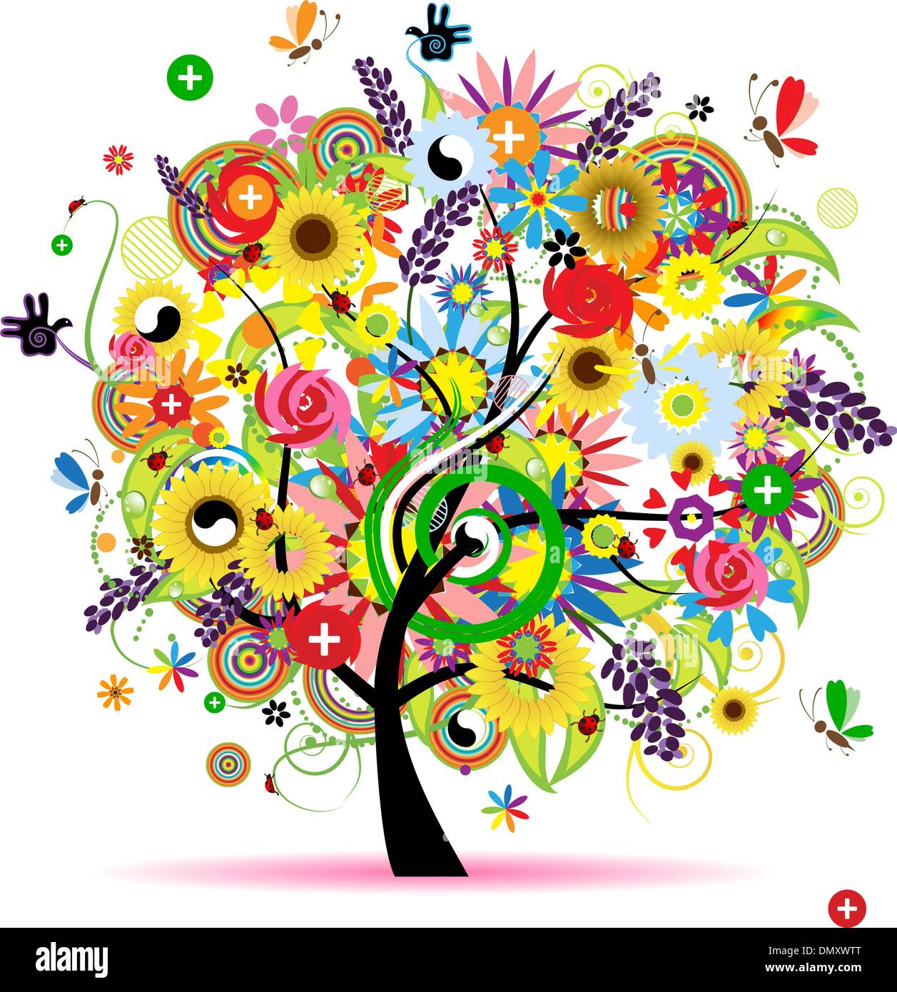Healthy energy of herbal tree for your design Stock Vector Image & Art ...