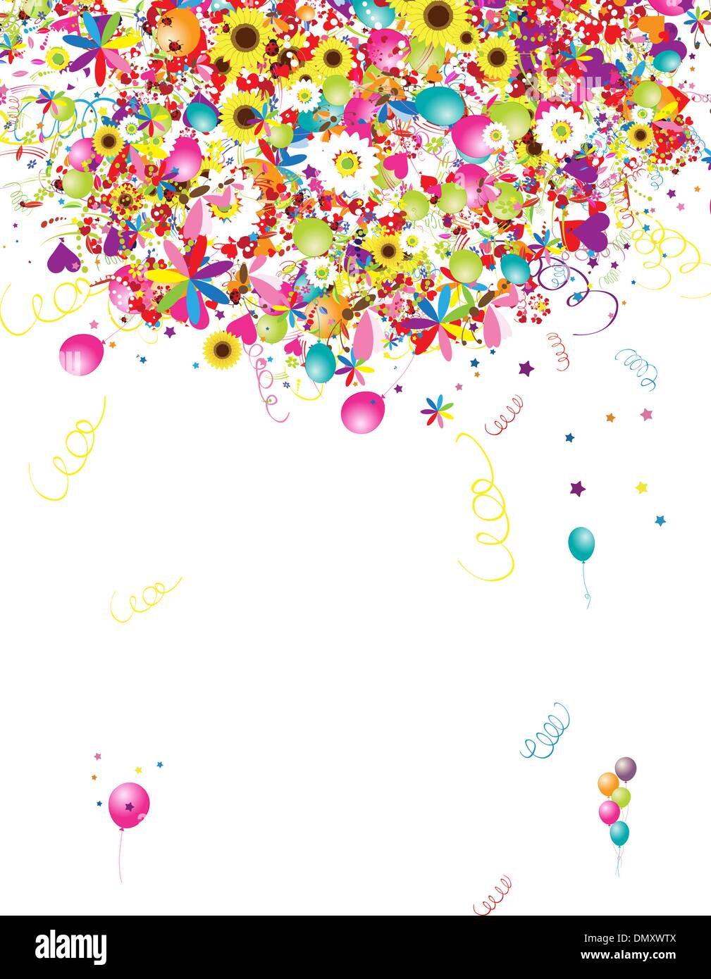 Happy holiday, funny background with balloons for your design Stock ...