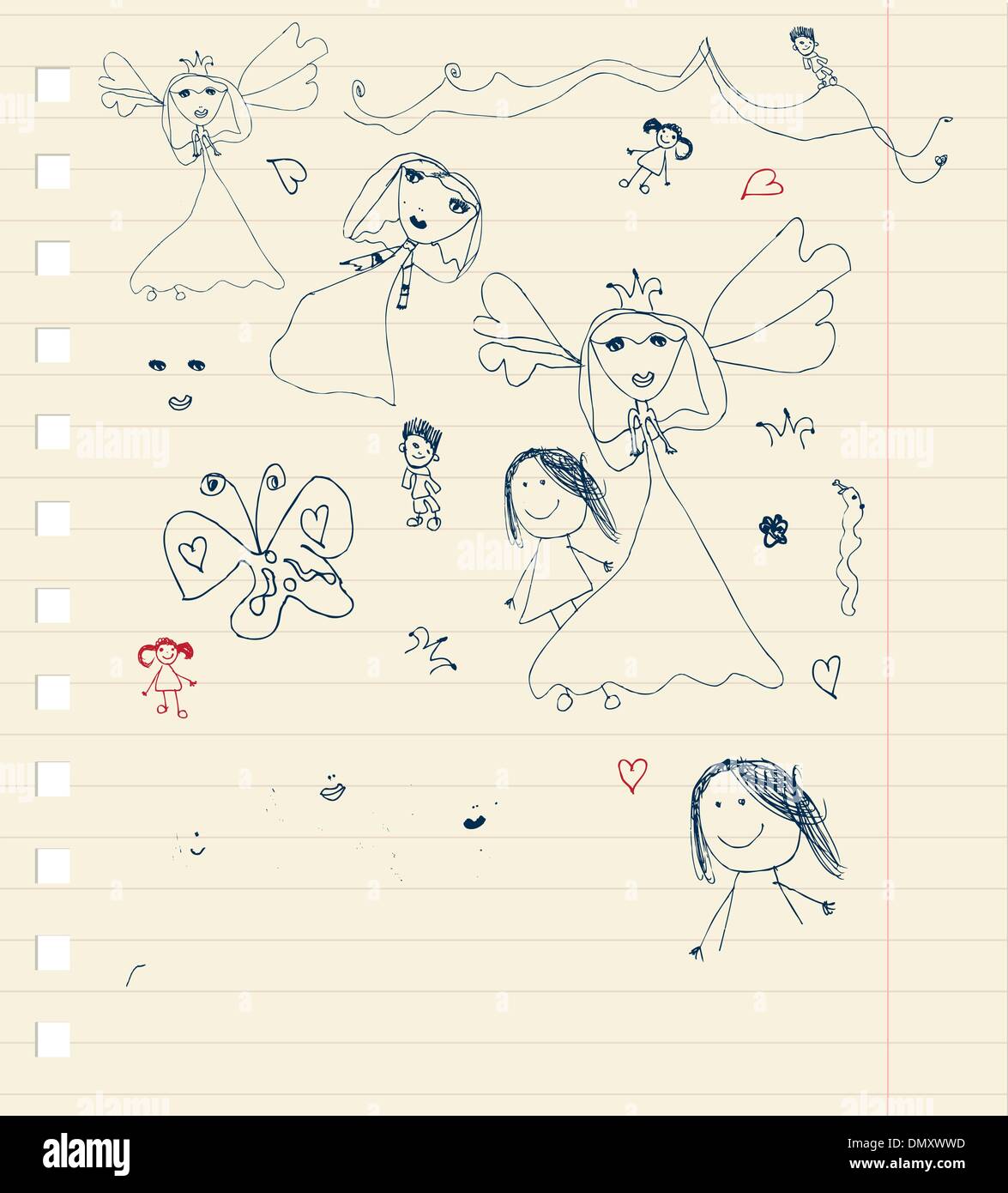 Children's sketch on sheet for your design Stock Vector Image & Art - Alamy
