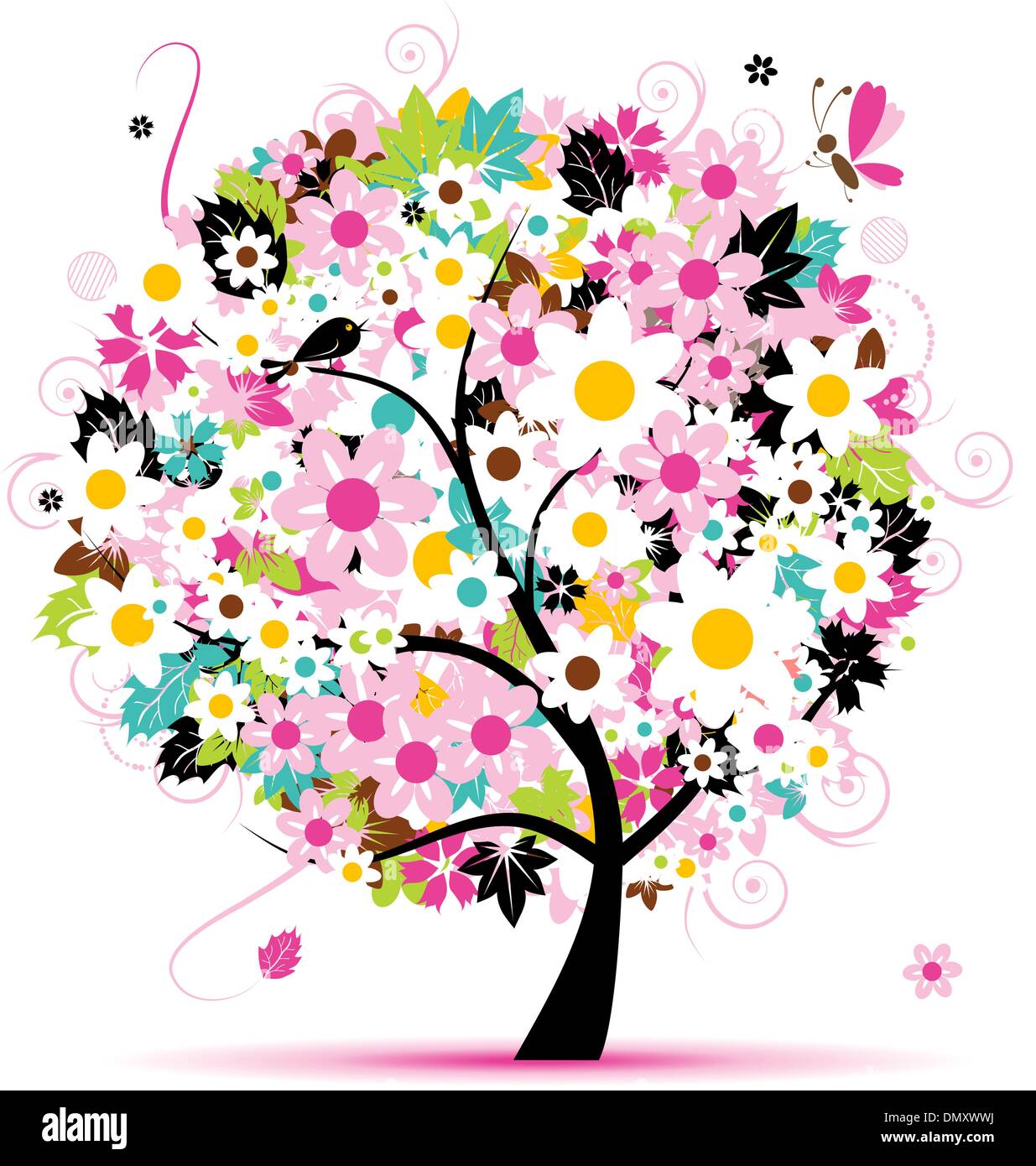 Summer floral tree for your design Stock Vector Image & Art - Alamy