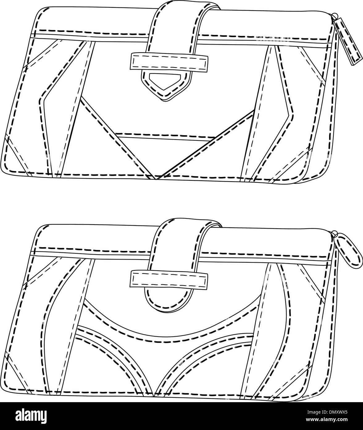 Leather wallets, outline Stock Vector Image & Art - Alamy