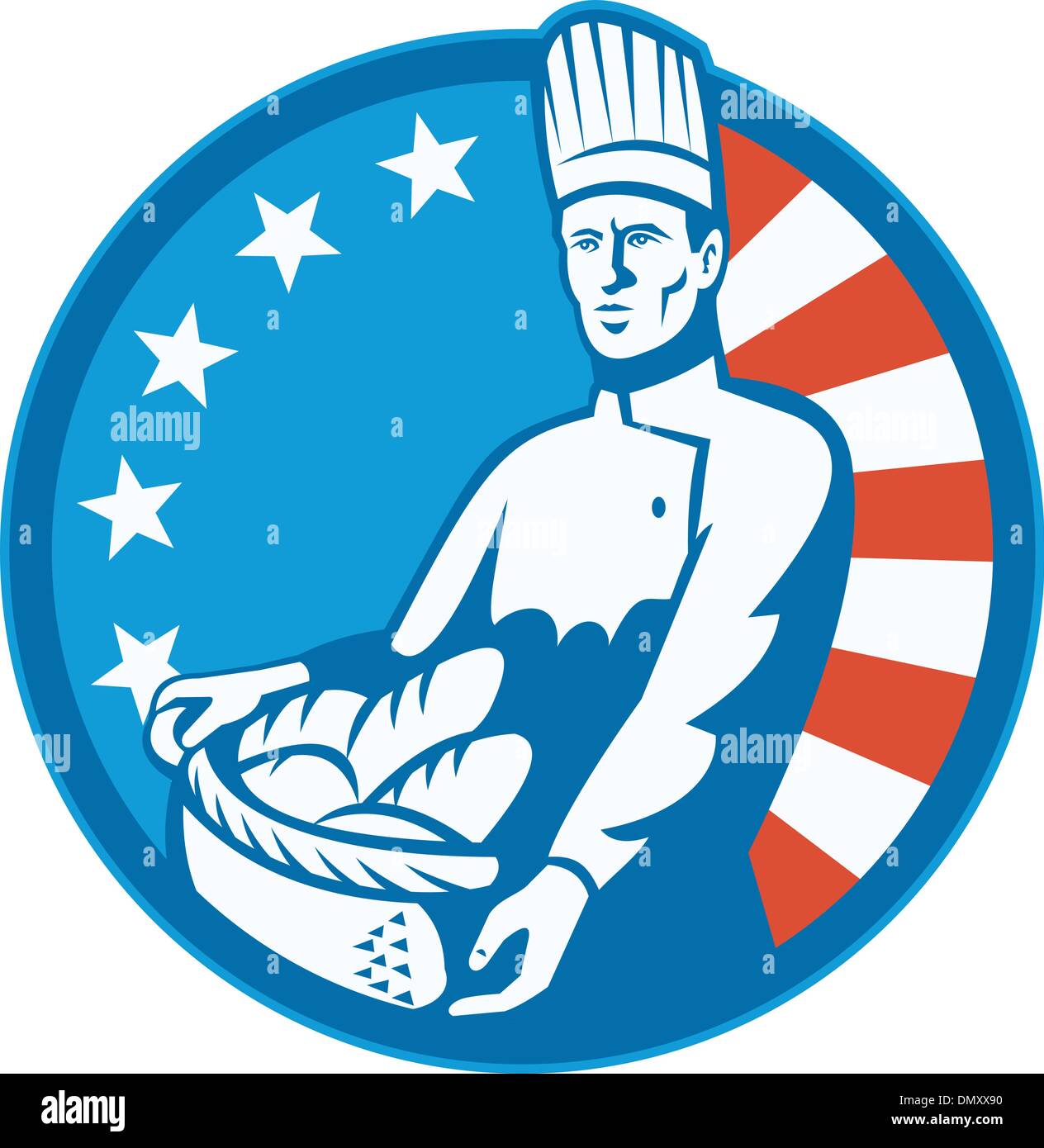 American chef baker cook basket Stock Vector Images - Alamy
