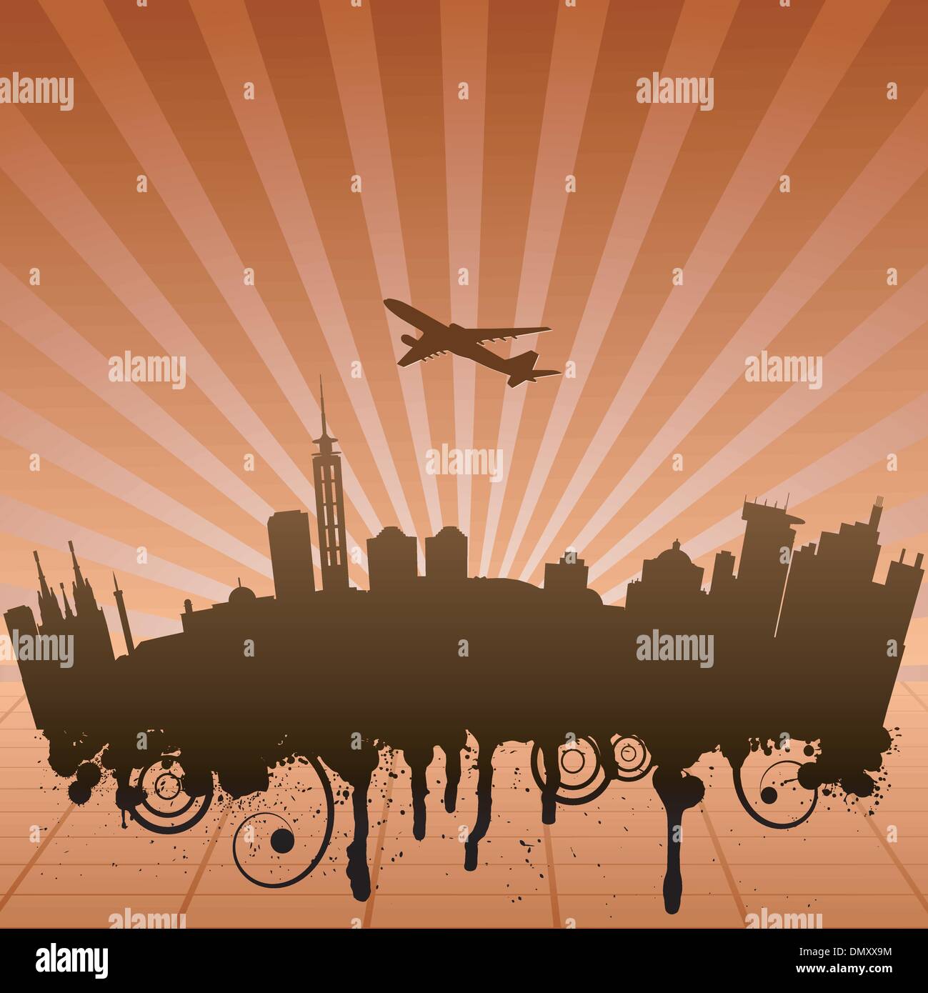 Vector illustration of urban landscape of Jakarta Stock Vector Image ...