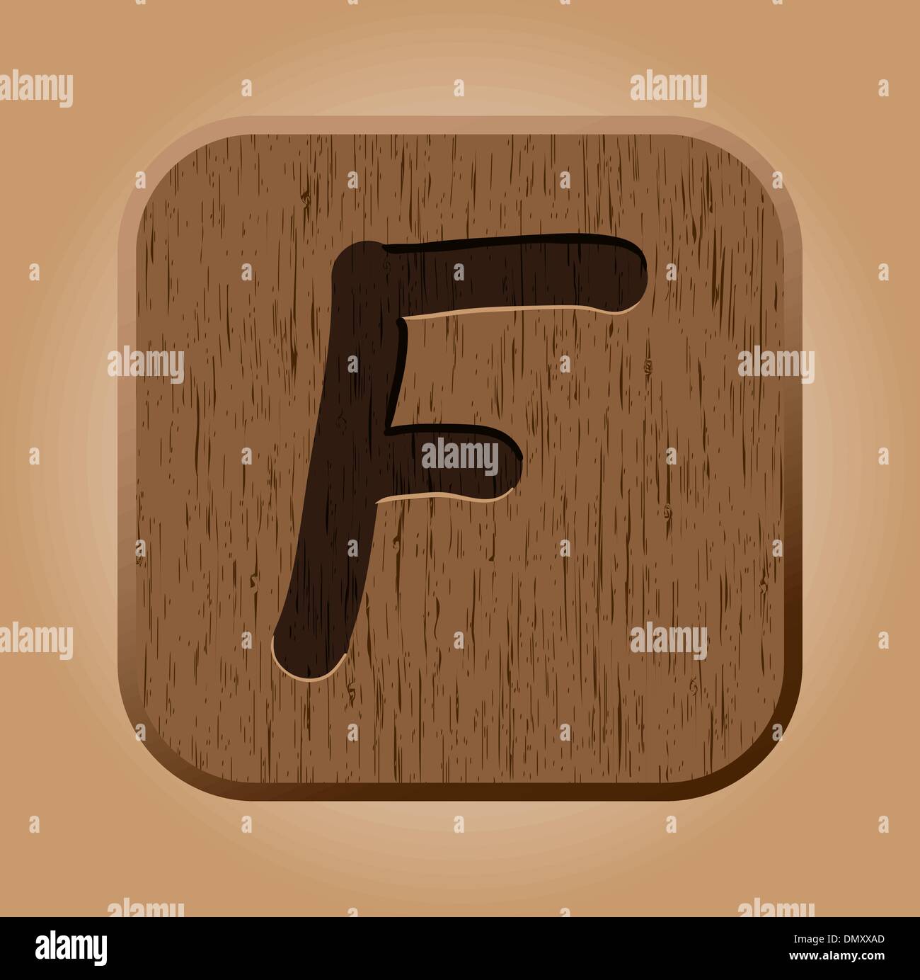 Hand drawn wooden letter F Stock Vector Image & Art - Alamy