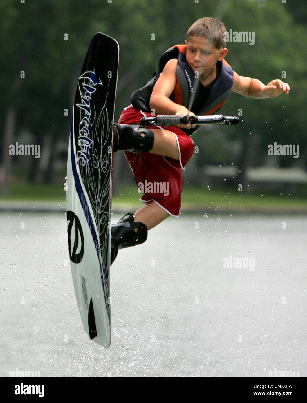 May 02, 2006; Seguin, TX, USA; Joe Joe Martell practices wakeboarding ...