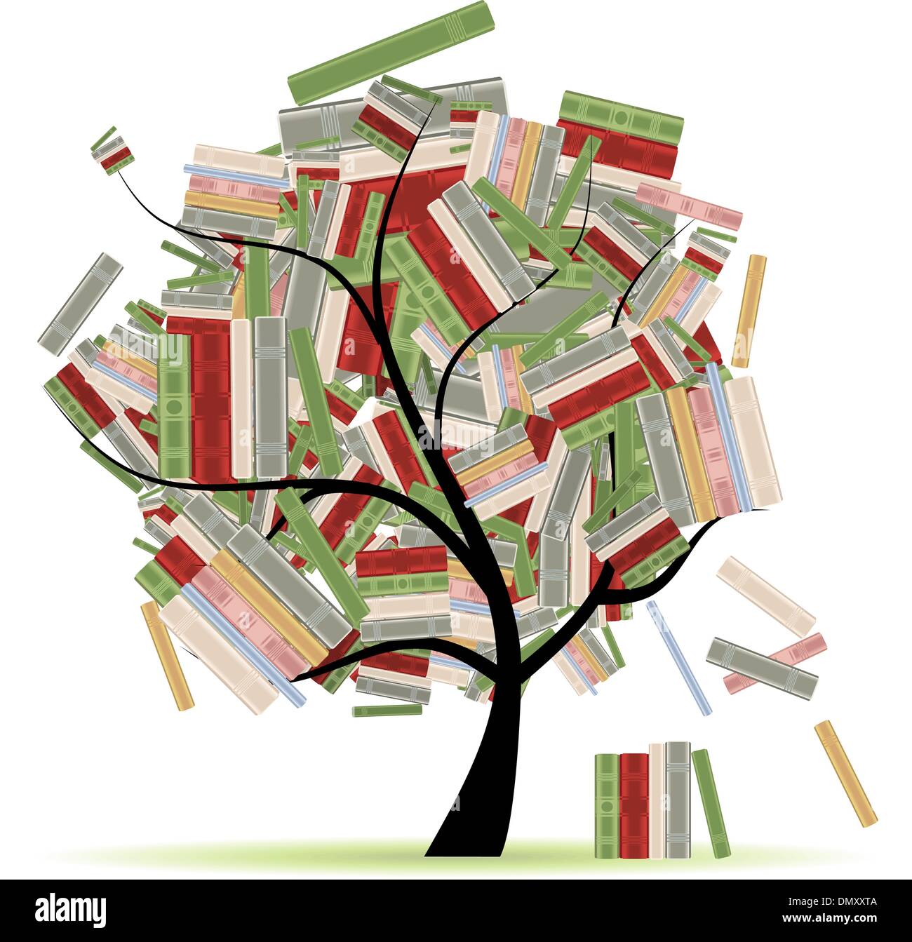 Books library on tree branches for your design Stock Vector Image & Art ...