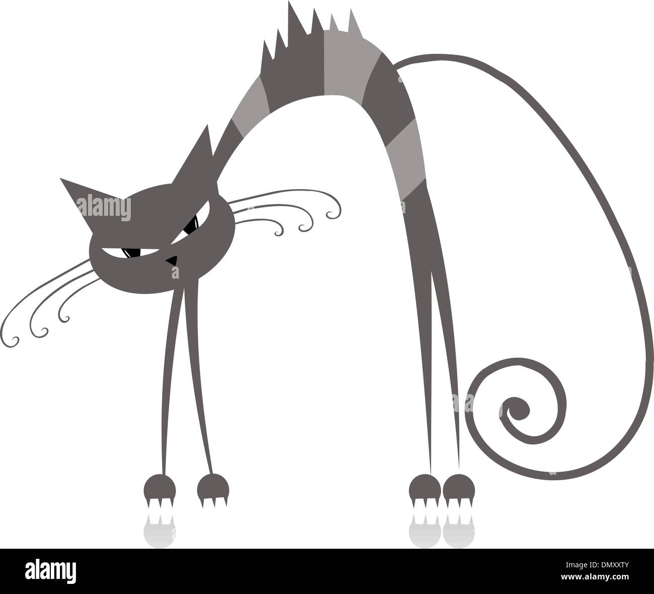 Angry grey striped cat for your design Stock Vector Image & Art - Alamy