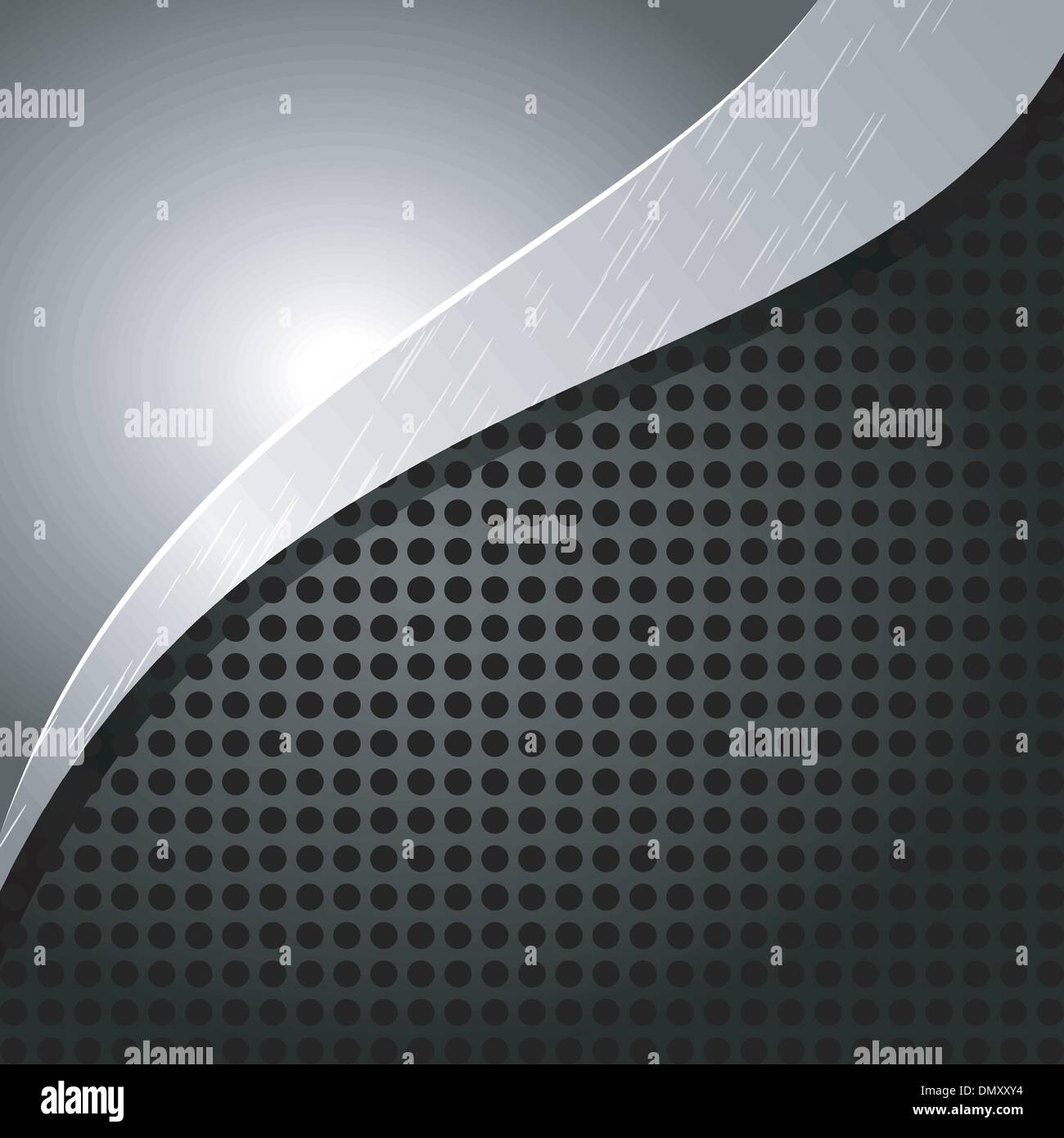 Vector illustration of a metallic background with holes and a wa Stock ...