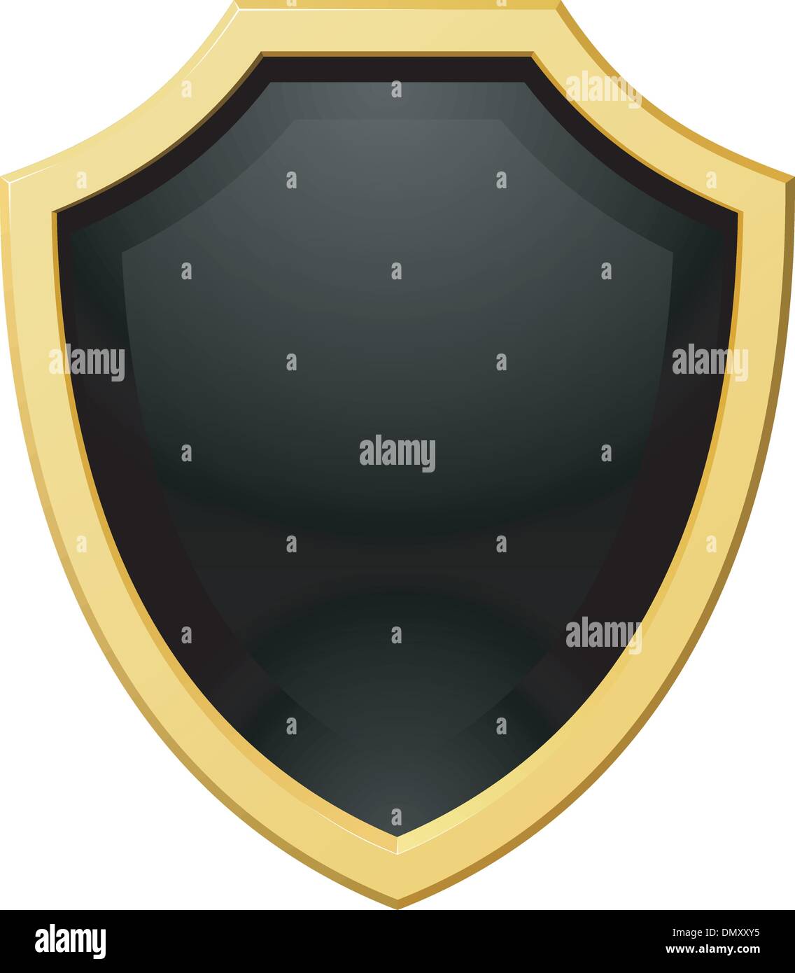 Vector illustration golden shield with a dark background Stock Vector ...