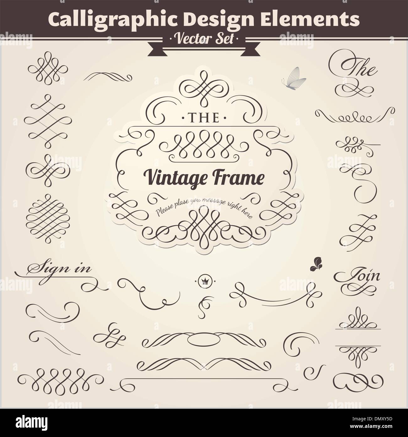 Calligraphic vectors hi-res stock photography and images - Alamy