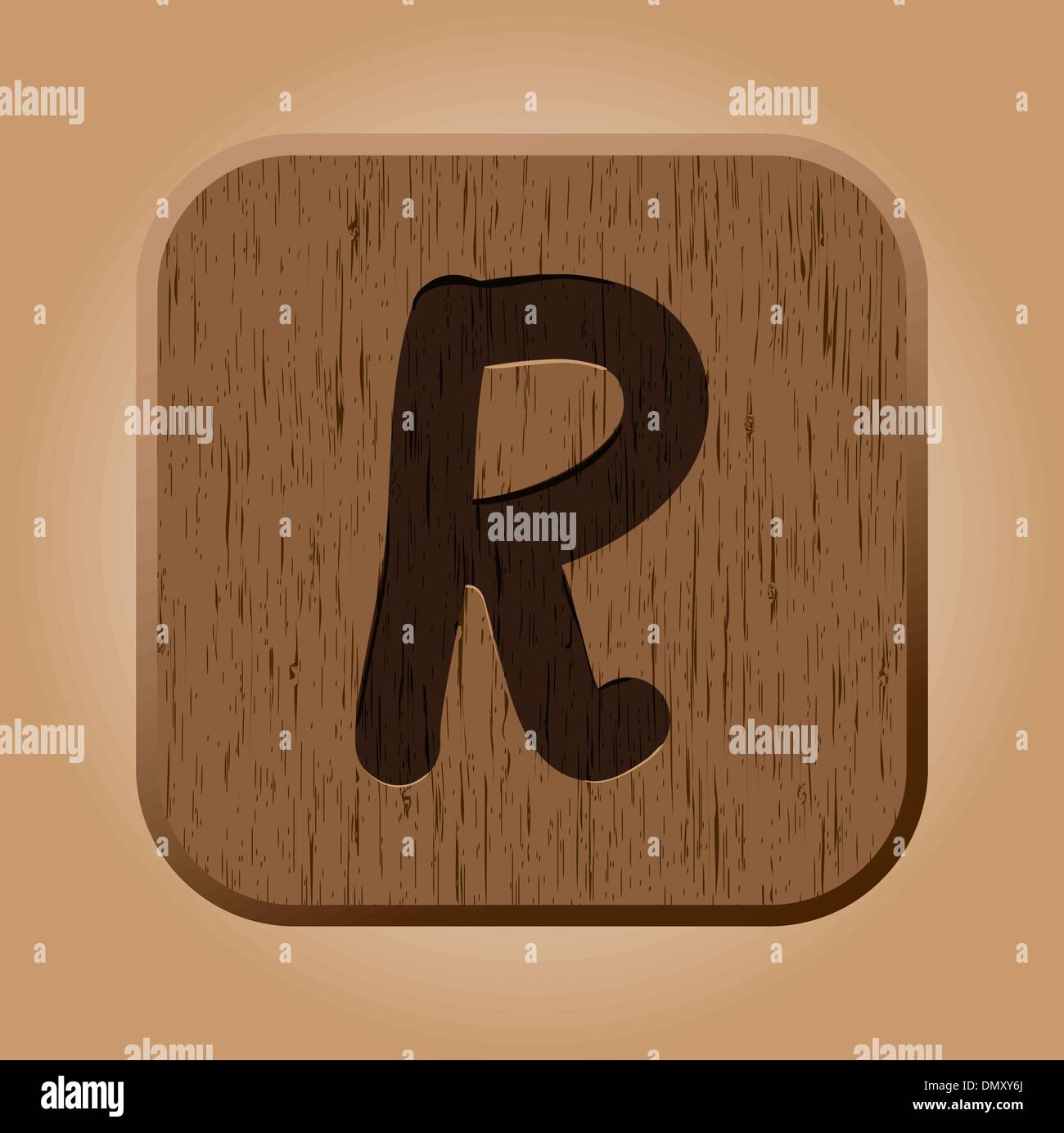 Hand drawn wooden letter R Stock Vector Image & Art - Alamy