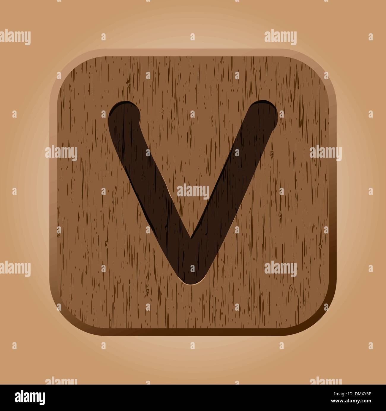 Hand drawn wooden letter V Stock Vector Image & Art - Alamy