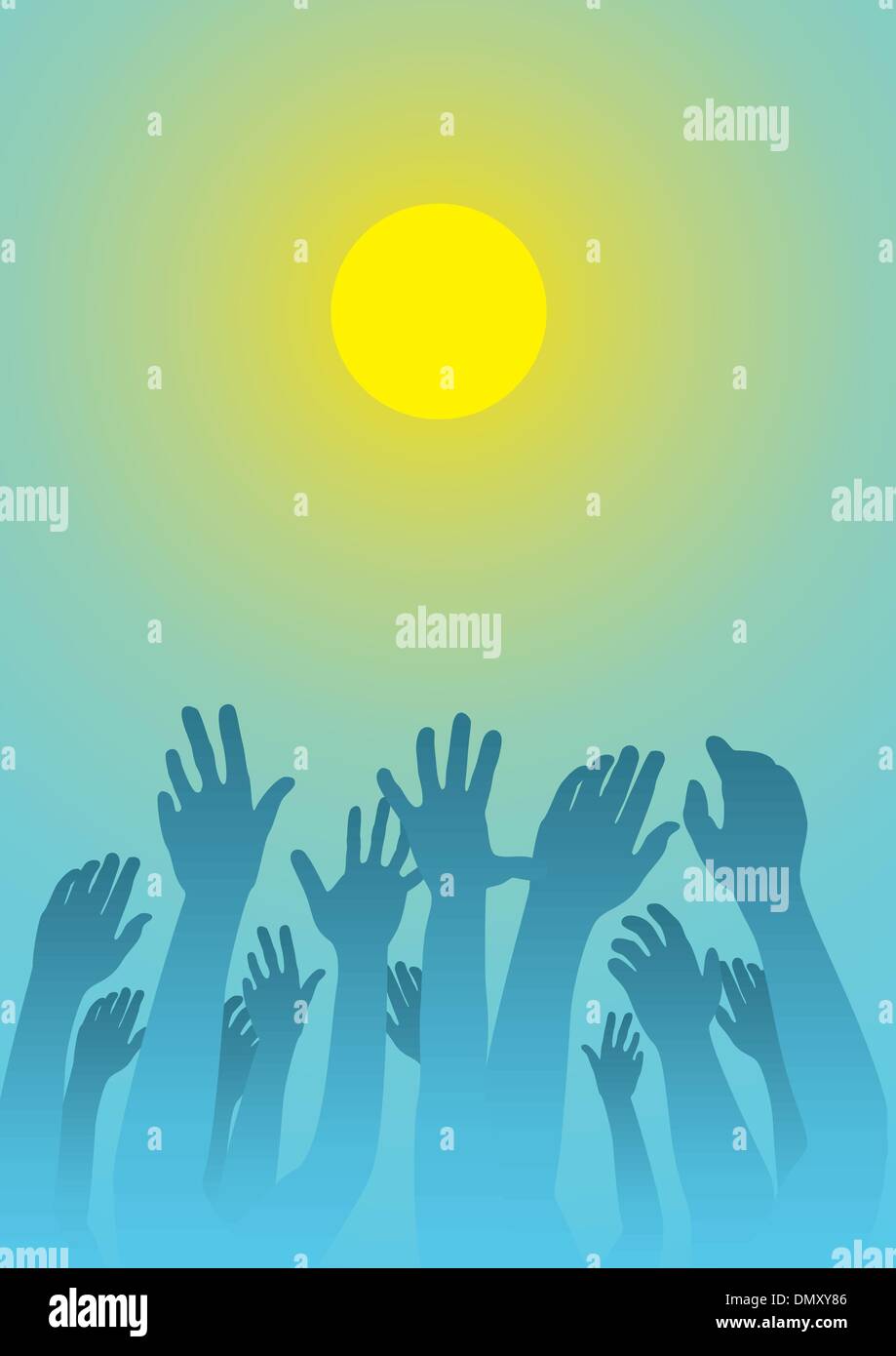 vector illustration of raised hands Stock Vector Image & Art - Alamy