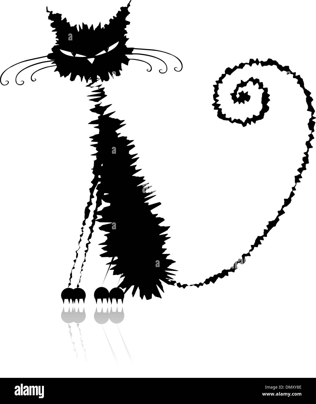 Funny vector black cat Black and White Stock Photos & Images - Alamy