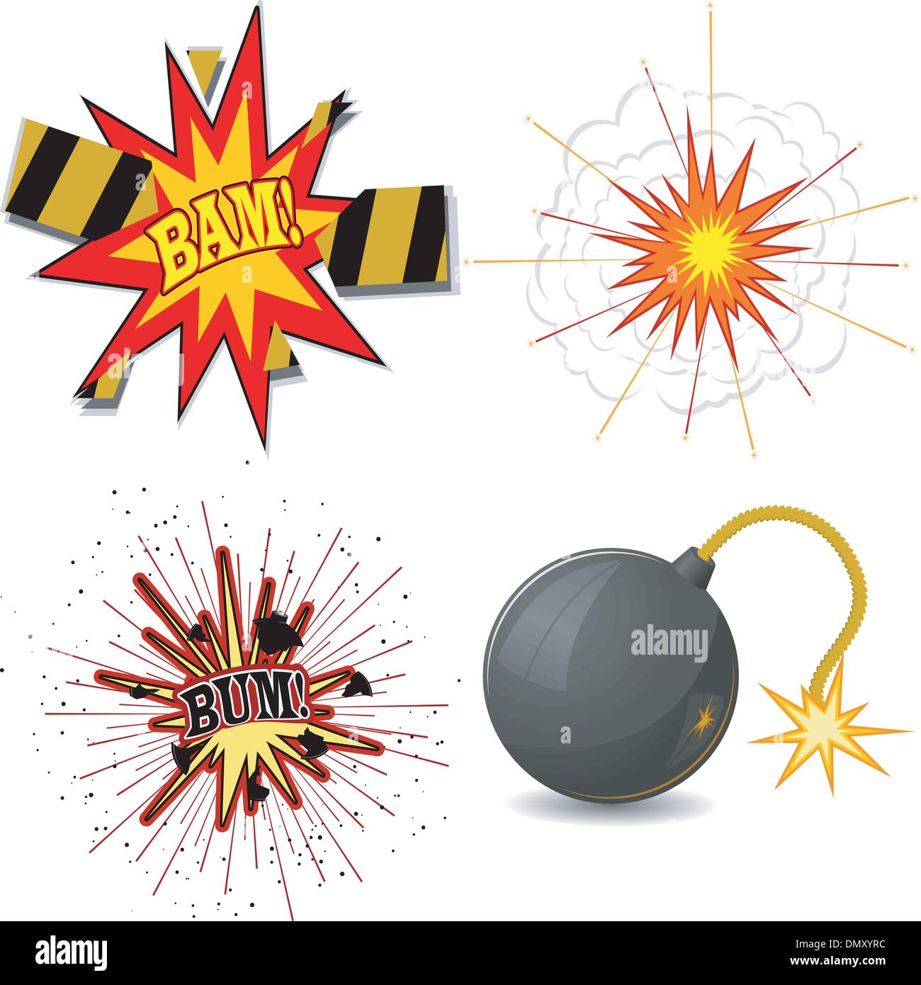 Vector illustration of a set of explosions Stock Vector Image & Art - Alamy