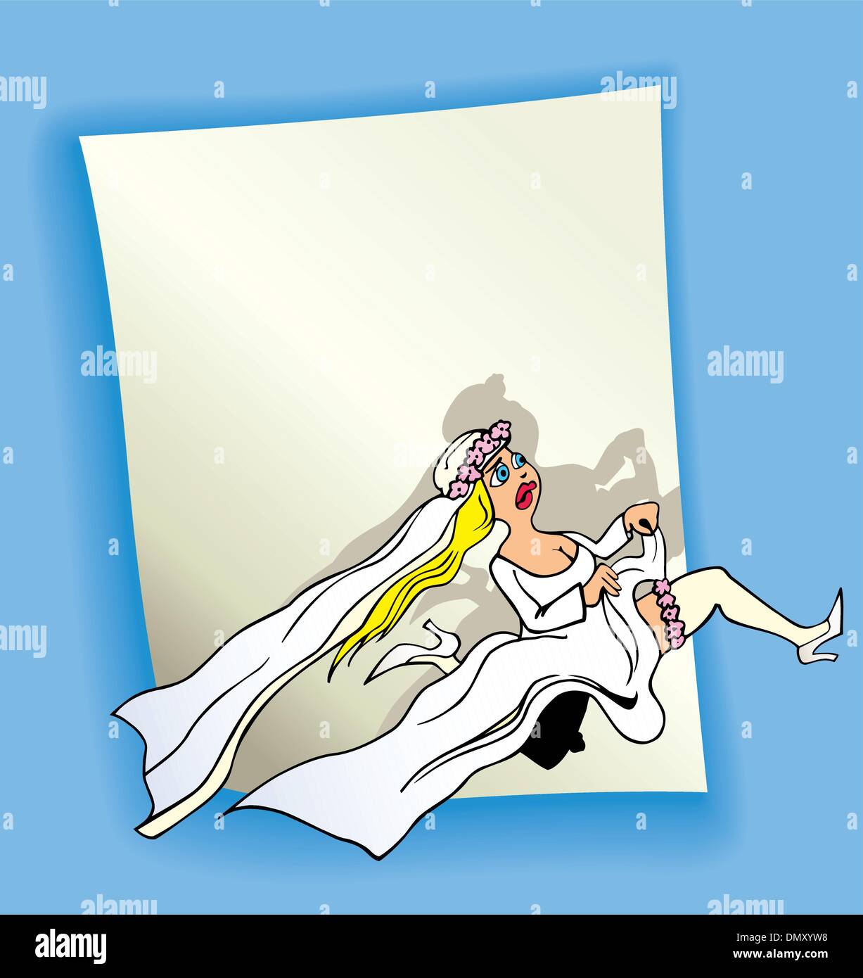 cartoon design with running bride Stock Vector Image & Art - Alamy