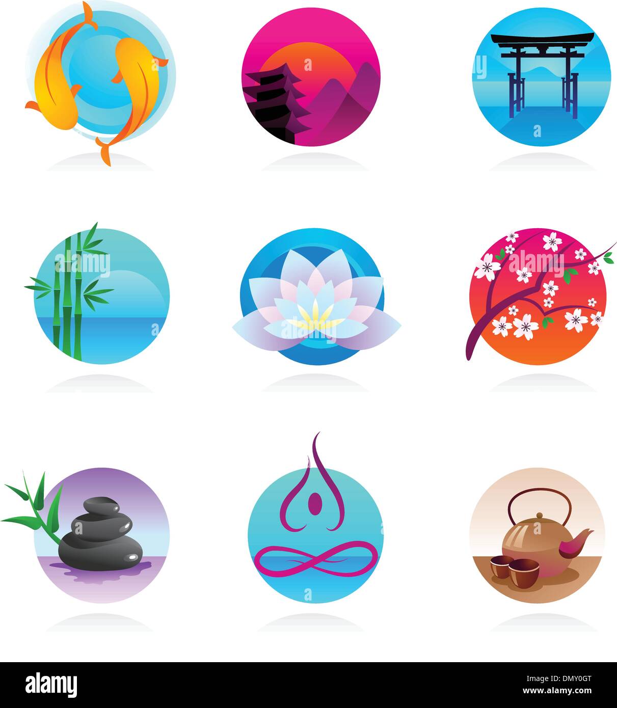 Zen stone icon collection for spa hi-res stock photography and images ...