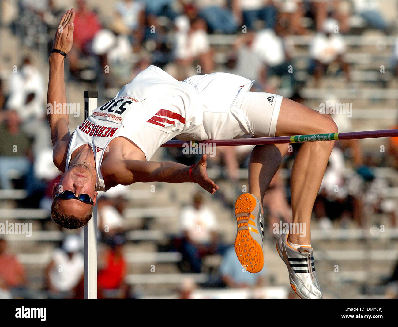 May 27, 2006; Austin, TX, USA; Nebraska high jumper Dusty Jonas gets ...