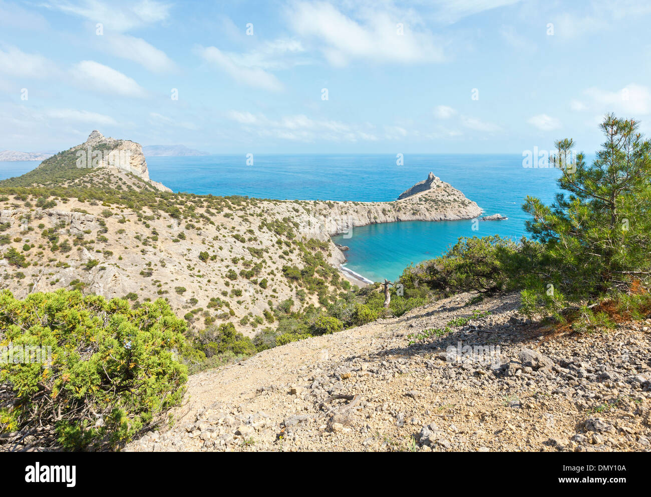 Coastline of Novyj Svit reserve summer view (Crimea, Ukraine, Capchik ...