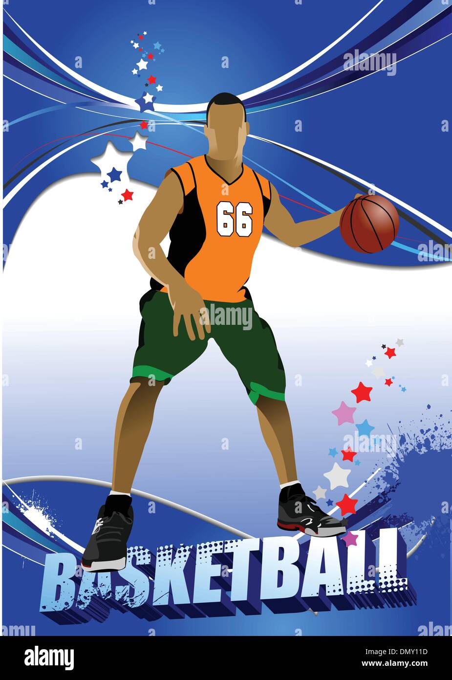 Basketball players. Colored Vector illustration for designers Stock ...