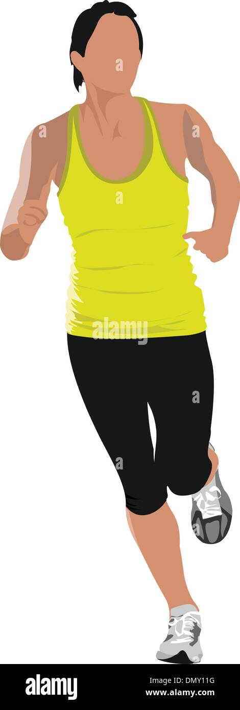 The running men. Jogging. Vector illustration Stock Vector Image & Art ...