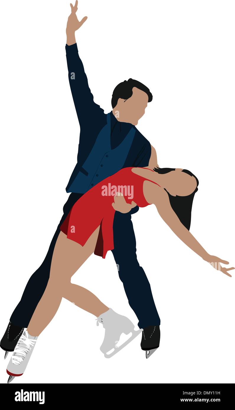 Figure skating colored silhouettes. Vector illustration Stock Vector ...