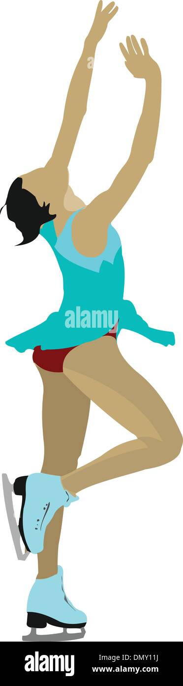 Figure skating colored silhouettes. Vector illustration Stock Vector ...