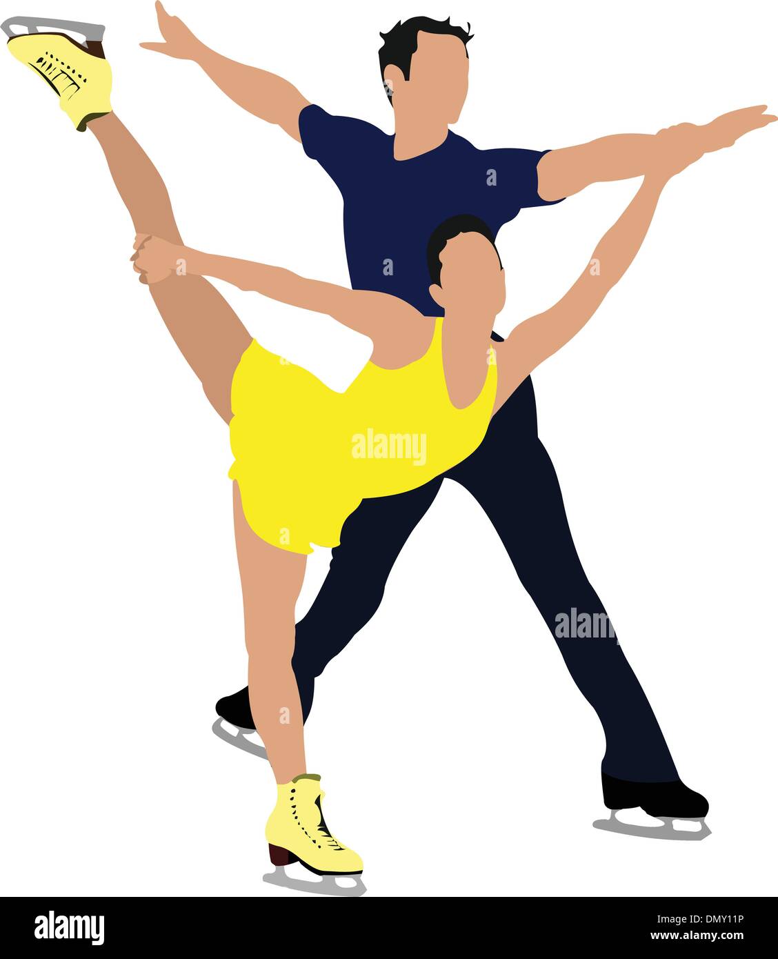 Figure skating colored silhouette. Vector illustration Stock Vector ...
