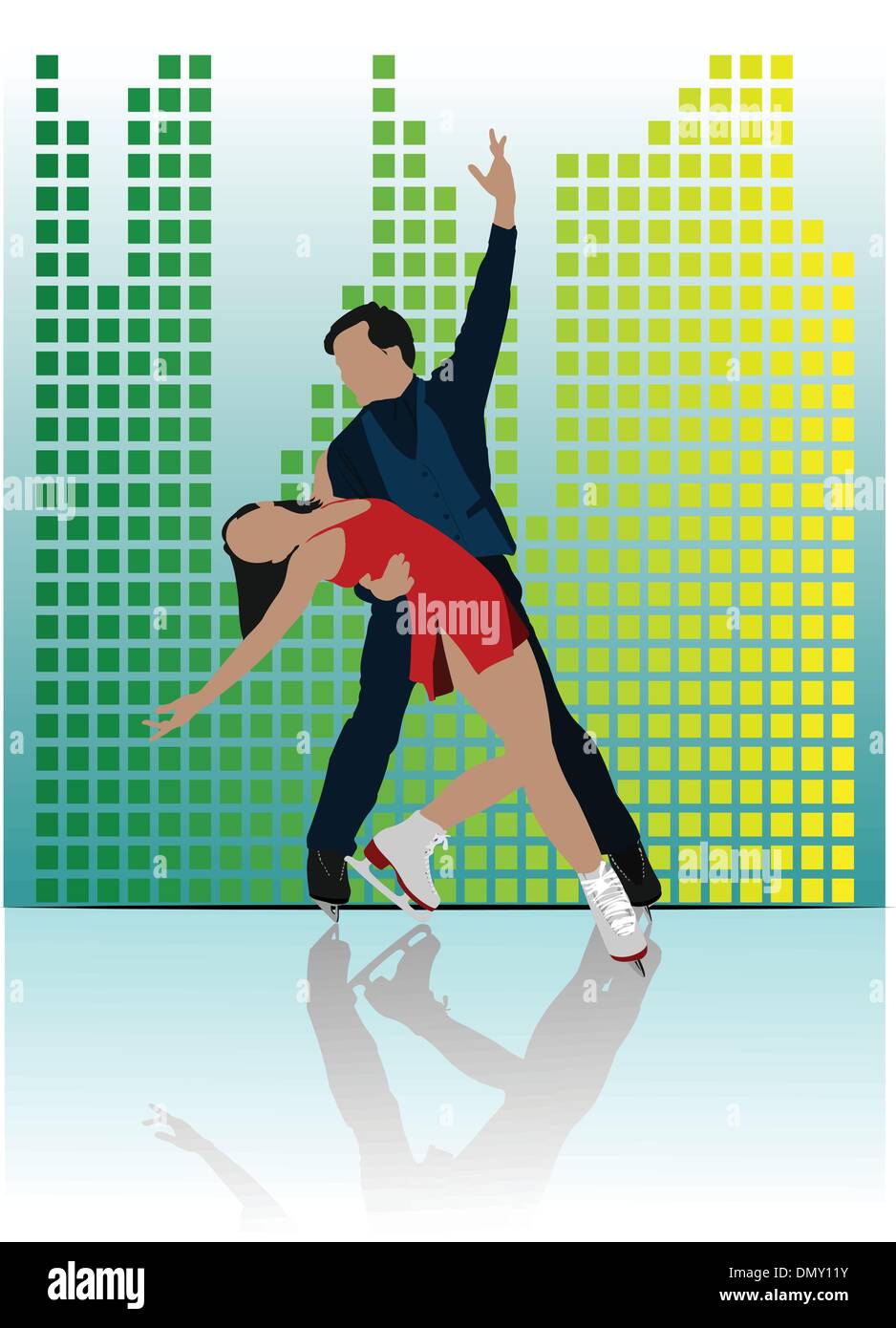 Figure skating colored silhouettes. Vector illustration Stock Vector ...