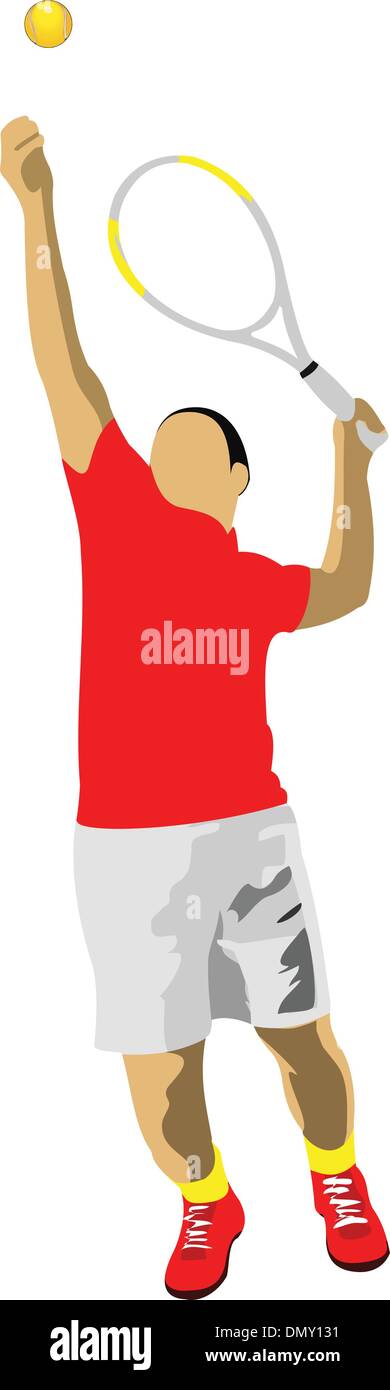 Tennis player. Colored Vector illustration for designers Stock Vector ...