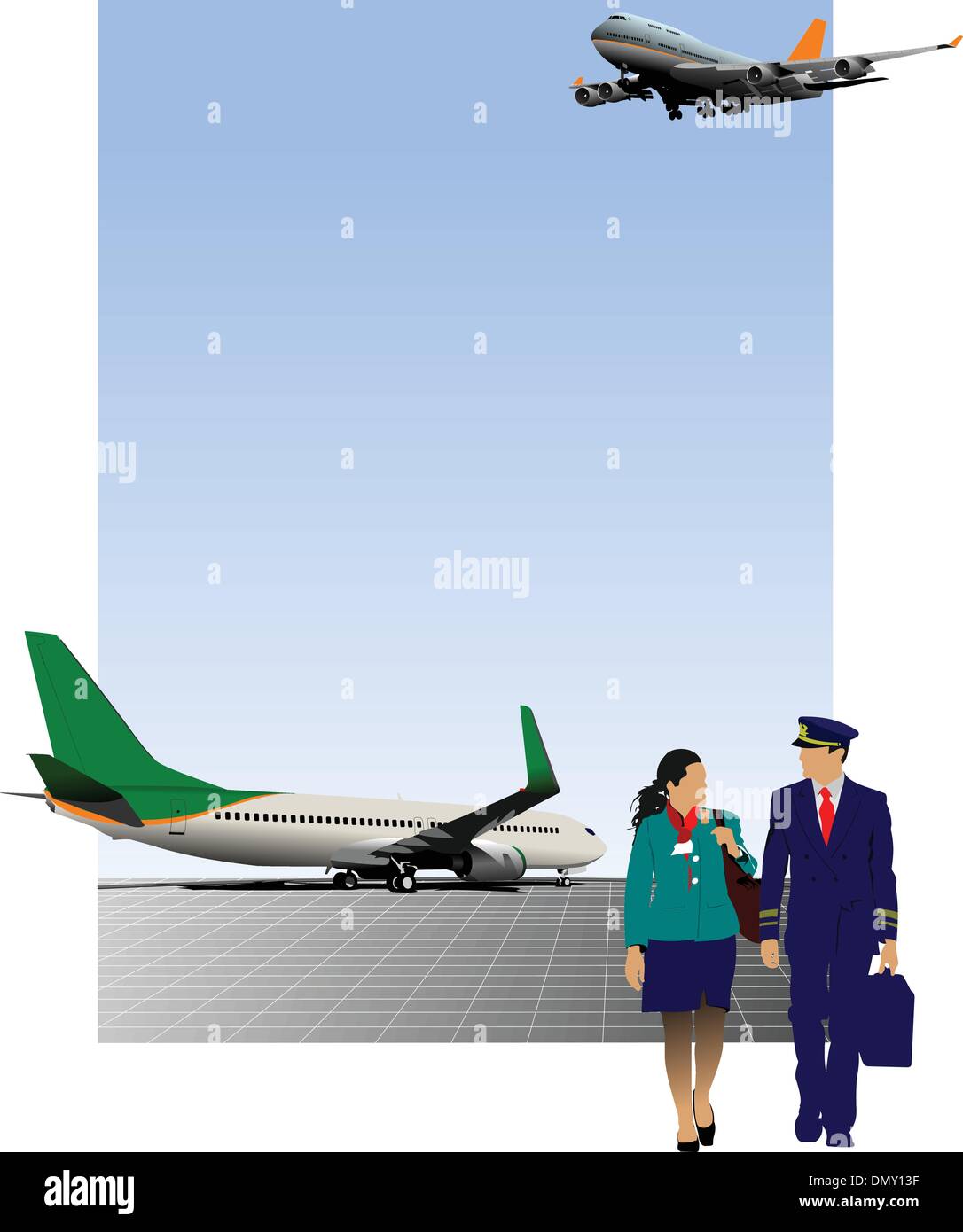 Airport scene. Vector illustration for designers Stock Vector Image ...