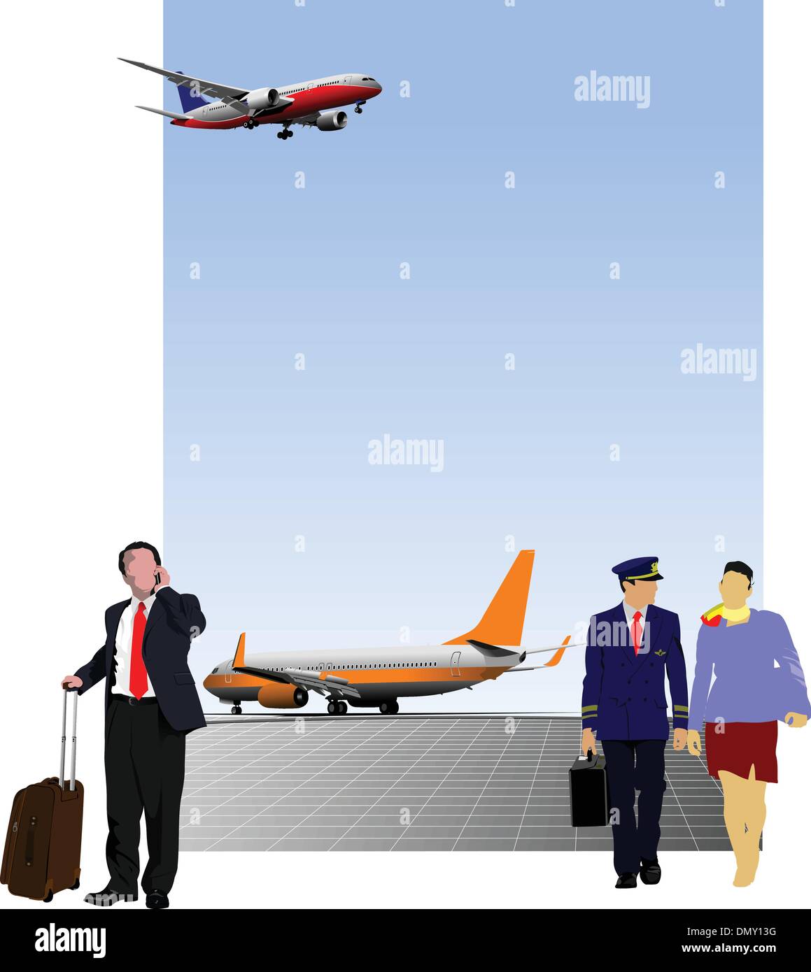 Airport scene. Vector illustration for designers Stock Vector Image ...