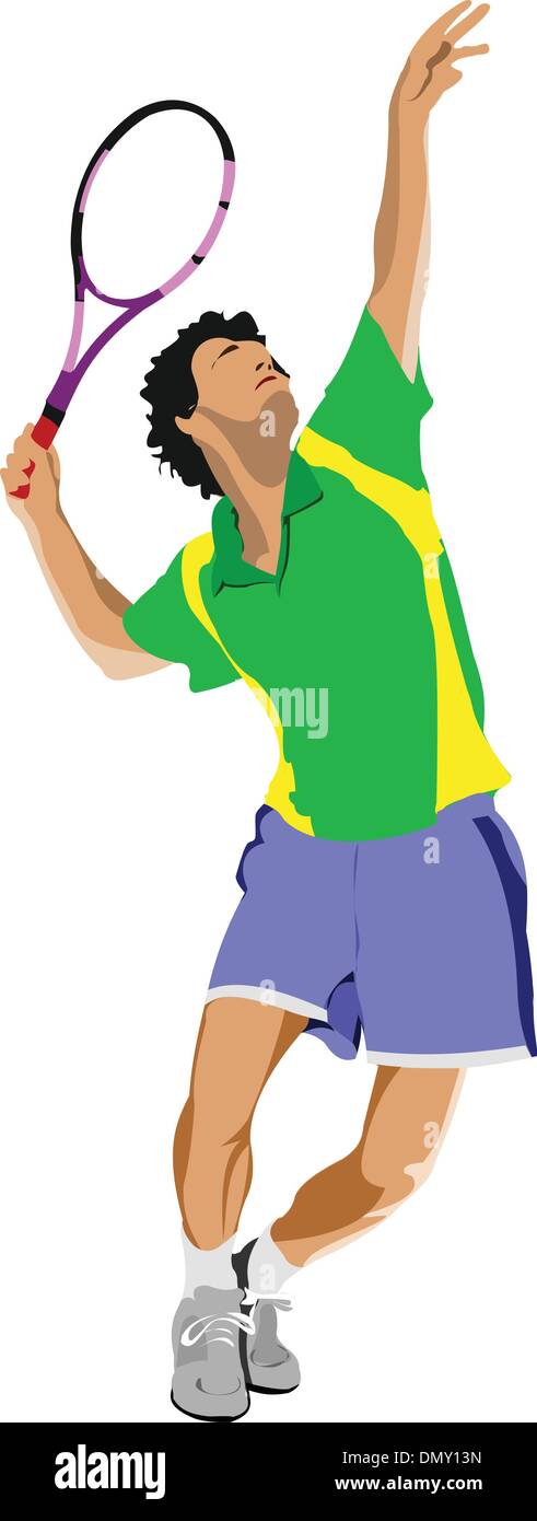 Tennis player. Colored Vector illustration for designers Stock Vector ...